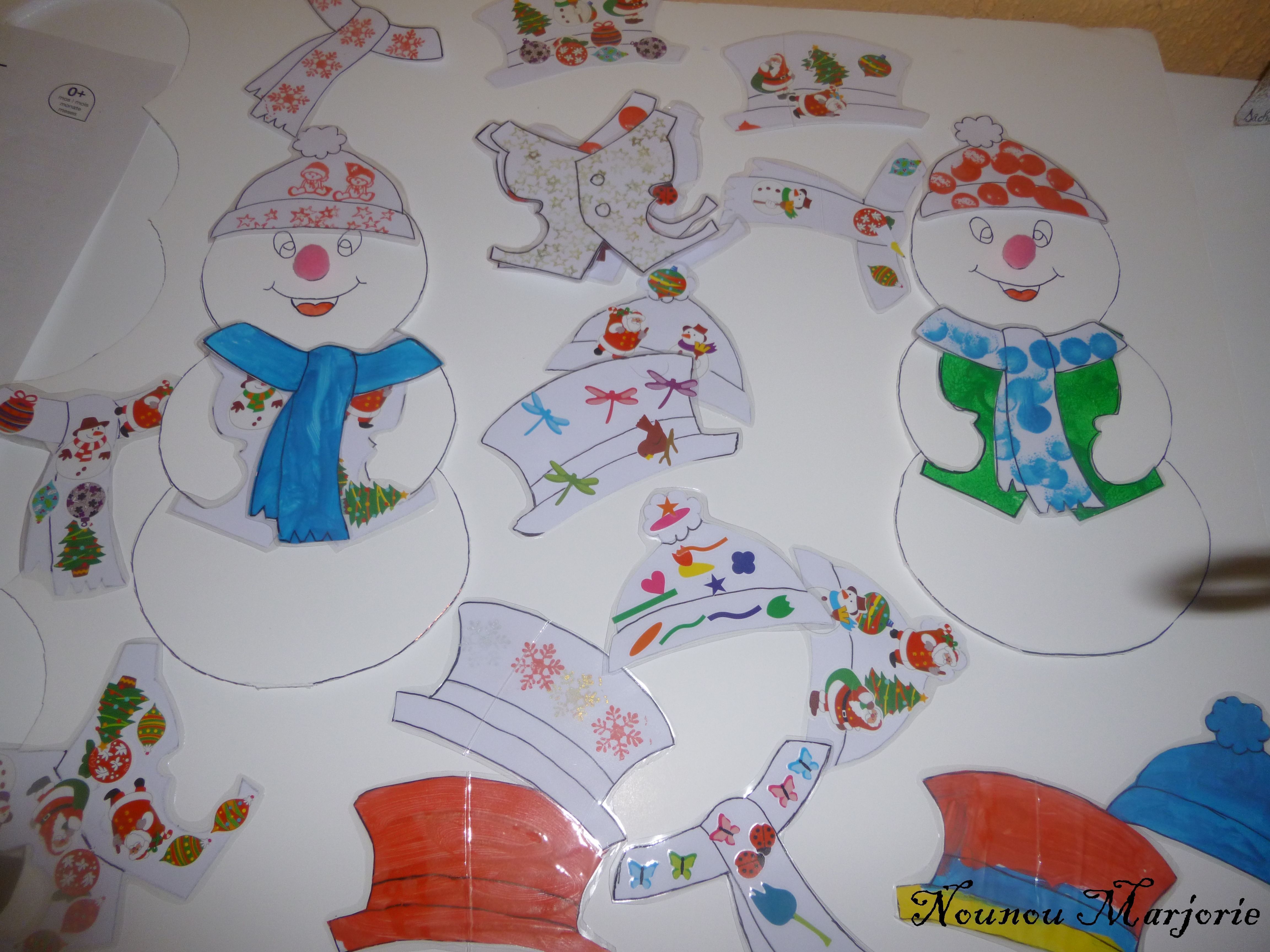 activites avec des bonhommes de neige